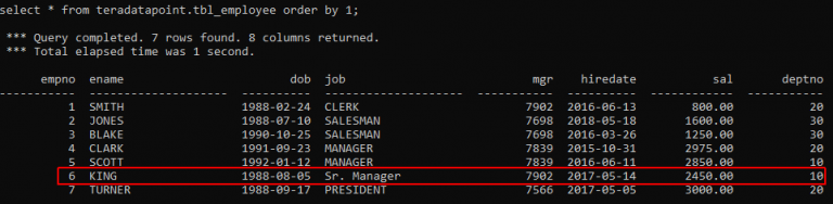 Teradata UPDATE Statement - Teradata Point